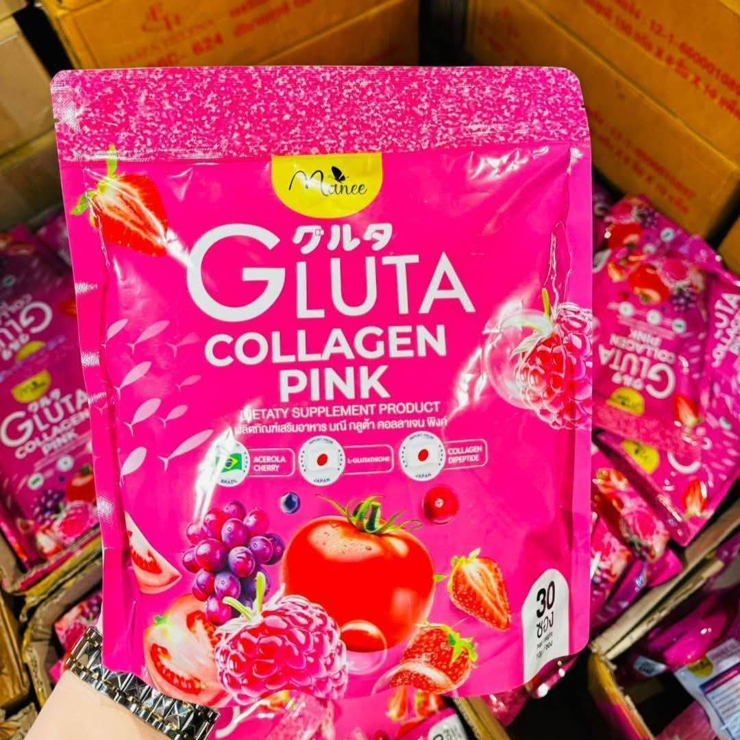 Manee Gluta Collagen Pink Juice 1 Pack (30 Sachets) – Skin Whitening ...